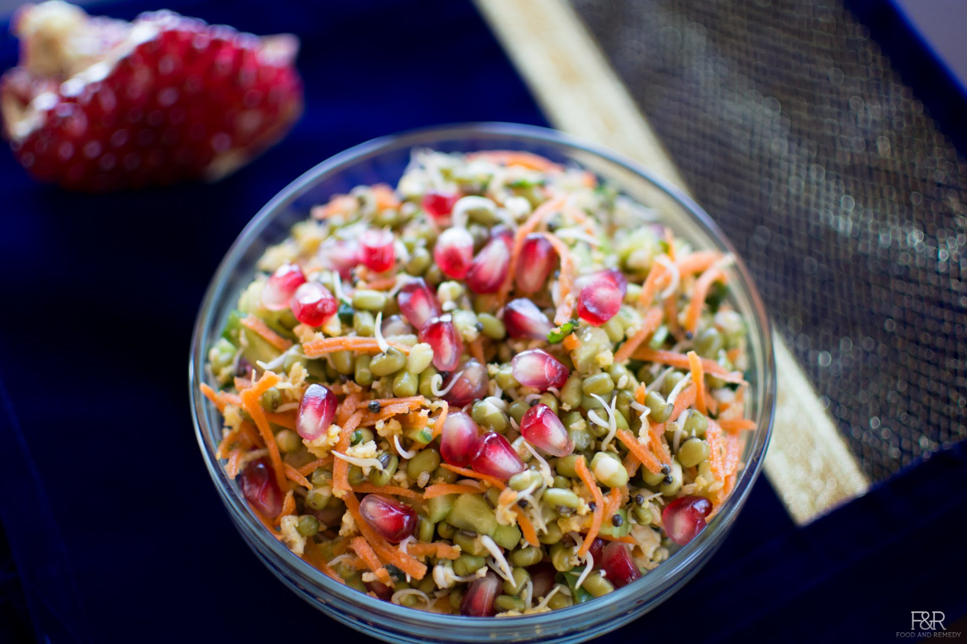 Sprouted Moong Bean Salad | Molake Hesarukaalu Kosambari | How to ...